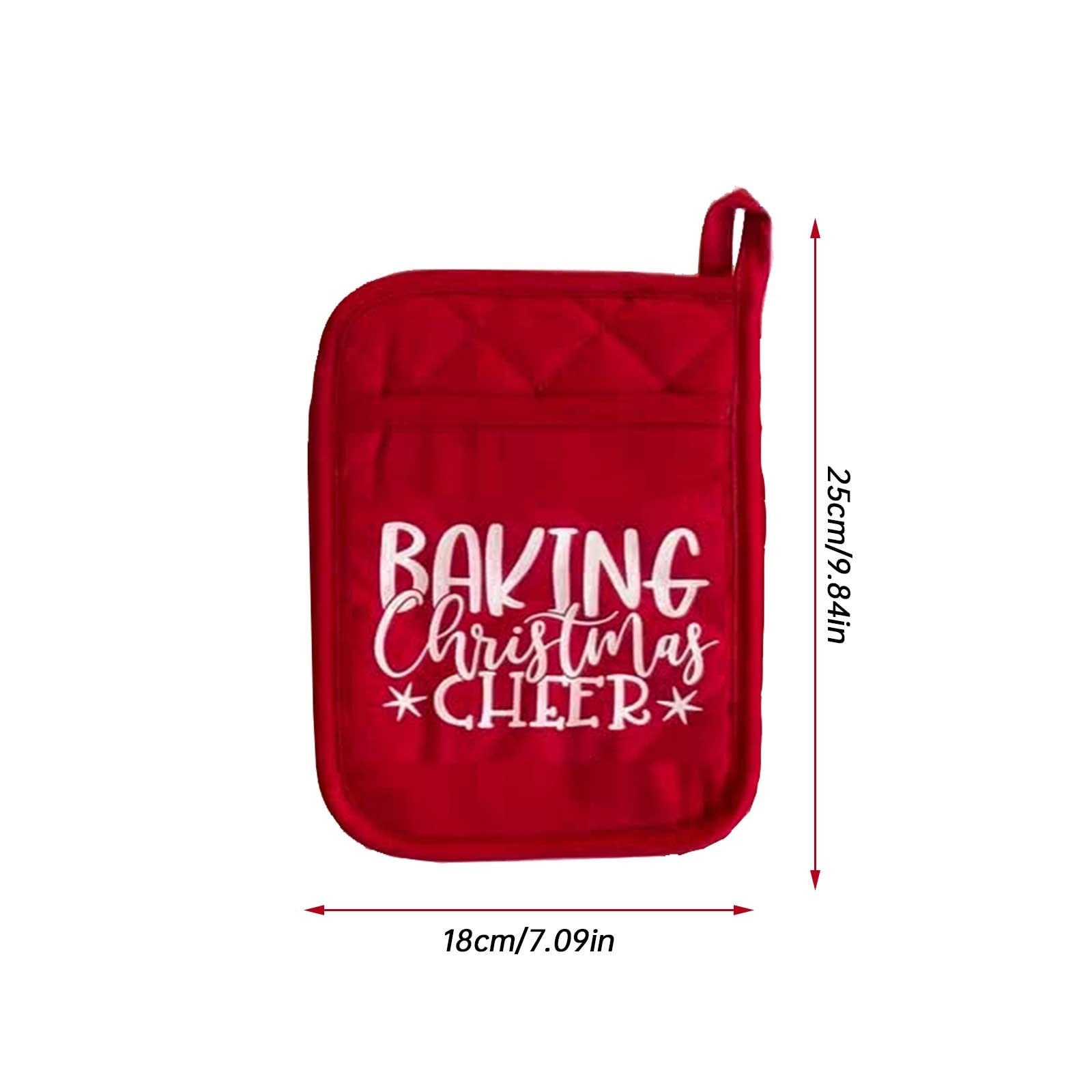 Christmas Pot Holder Baking Kit, Christmas Pot Rack Baking Kit, Christmas Oven Mitts Ornament Printed Oven Gloves, Kitchen Cooking Baking Gift