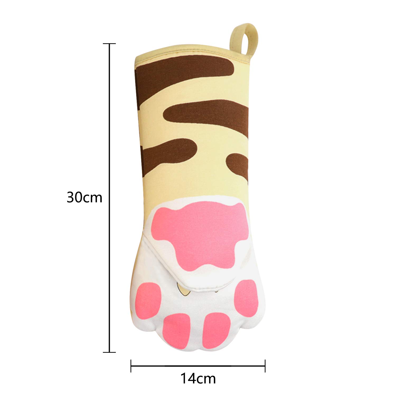 Oven Mitts, 1 Pair Cute Cat Claws Heat Resistant Cooking Baking Gloves Non-Slip Kitchen Oven Mitts Thick Cotton Lining Anti-Scald Pot Holders Oven Gloves Microwave Oven Mitts Kitchen Tool Home Decor