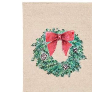 Mud Pie Wreath Painted Tea Towel, 21"" x 14"""