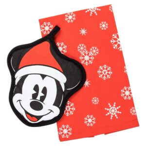 disney mickey mouse holiday pot holder and towel set