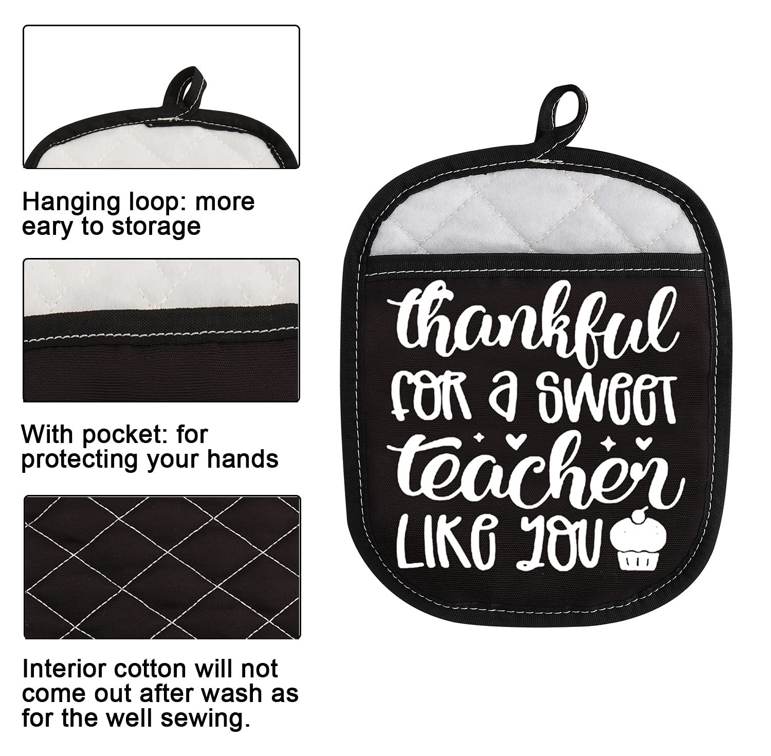 Teacher Appreciation Gift Thankful for A Sweet Teacher Like You Oven Pads Pot Holder (Sweet Teacher Like You)