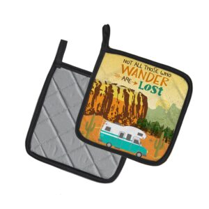 Caroline's Treasures VHA3027PTHD RV Camper Camping Wander Pair of Pot Holders Kitchen Heat Resistant Pot Holders Sets Oven Hot Pads for Cooking Baking BBQ, 7 1/2 x 7 1/2