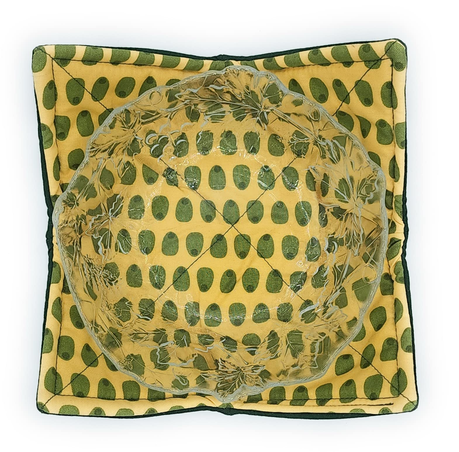 Olives Microwave Cozy Mustard Yellow Martini Olive Reversible Microwaveable Soup Holder Potholder Drinks Cocktails Bowl Buddy Kitchen Linens Gardener Handmade Hostess Housewarming Gifts Under 10