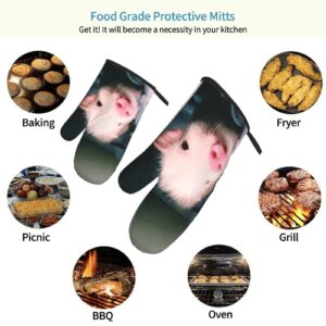 Cute Little Pig Oven Mitts Oven Gloves Heat Resistant Sets of 2,Waterproof Print Thick Cotton for Cooking