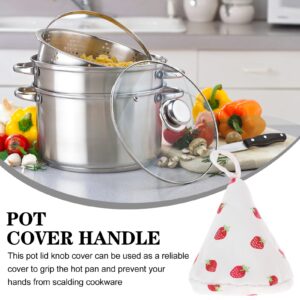 Hemoton Hot Pot Handle Cover Triangular Pot Handle Cap Thicken Air Fryer Polyester Oven Mitts