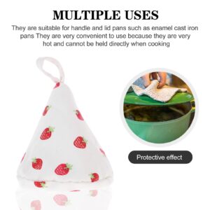 Hemoton Hot Pot Handle Cover Triangular Pot Handle Cap Thicken Air Fryer Polyester Oven Mitts