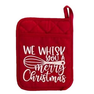 christmas pot holder baking kit, christmas pot rack baking kit, christmas oven mitts ornament printed oven gloves, kitchen cooking baking gift