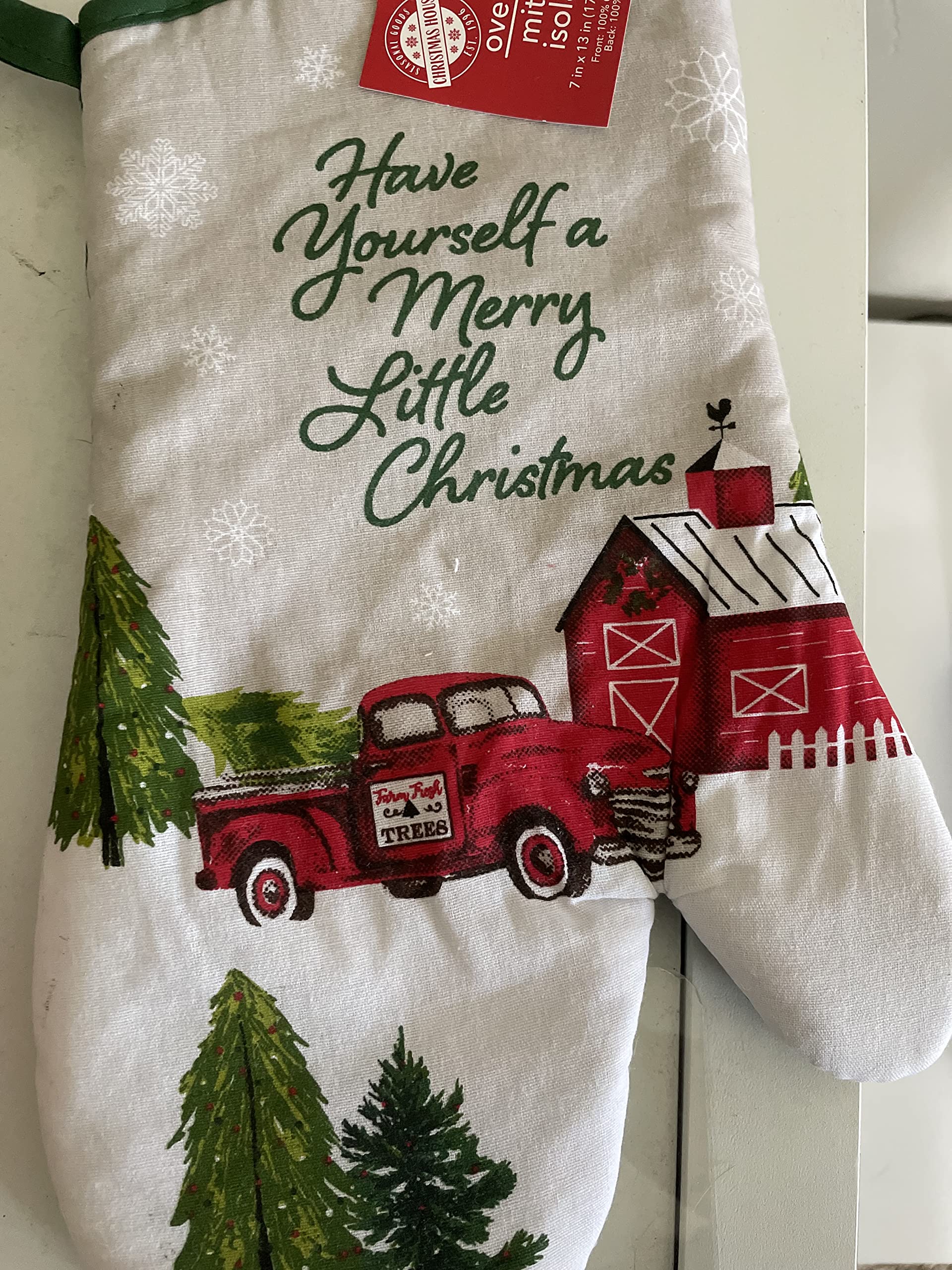 Christmas Time Have Yourself A Merry Little Christmas 4 Piece Kitchen Set: 1 Dish Drying Mat, 2 Potholders, 1 Oven Mitt