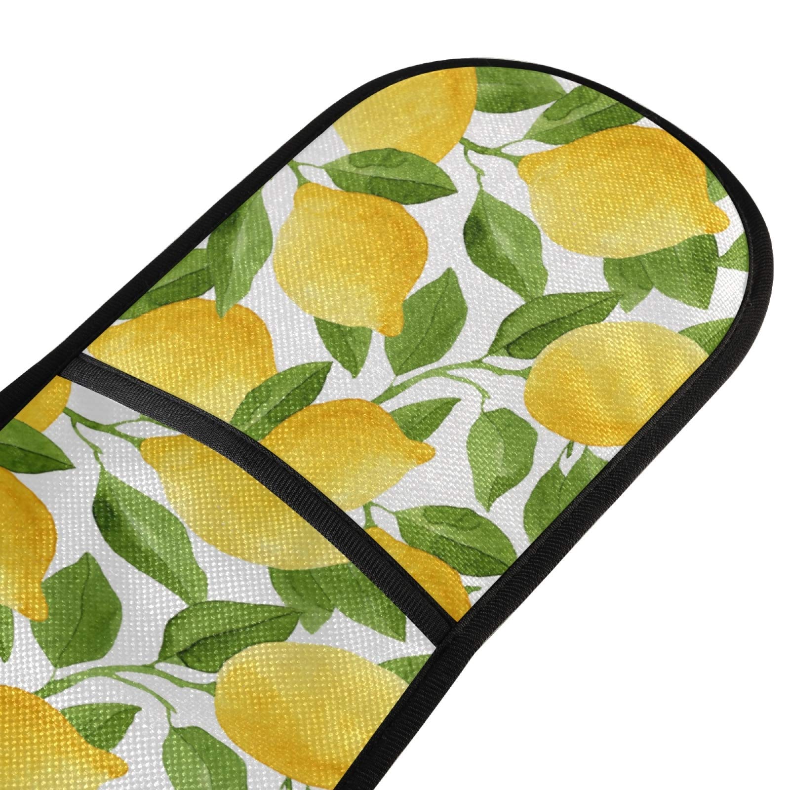 Tropical Lemon Leaves Double Oven Mitt 7 X 35 Inches Fruit Bright Yellow Lime Lemons Tree Oven Gloves Mitts Heat Insulation Home Kitchen Cooking for Pot Holder BBQ Grilling Baking Decor Gifts