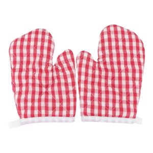 angoily bbq gloves 2pcs oven gloves plaid oven mitts heat resistant cooking gloves hot pads hand protector for kids cooking baking grilling grill gloves