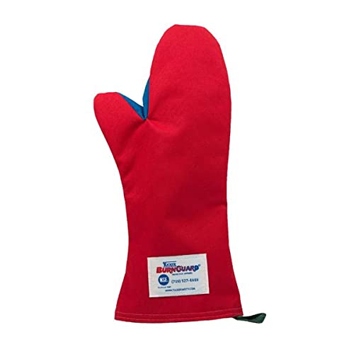 Tucker Safety 56189 Products Tucker BurnGuard Protective Apparel, Conventional Style Oven Mitt, Poly-Cotton, Removable Liner, Each, Medium, 18", Red