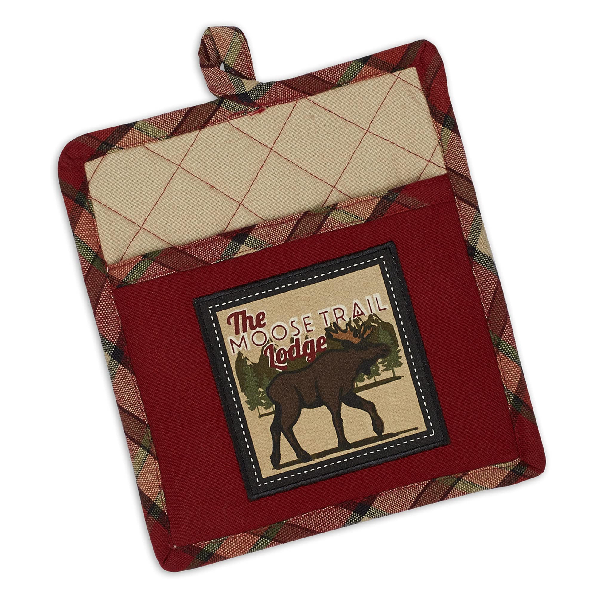 DII Kitchen Textile Collection, Potholder & Dishtowel Gift Set, Moose Trail, 2 Piece