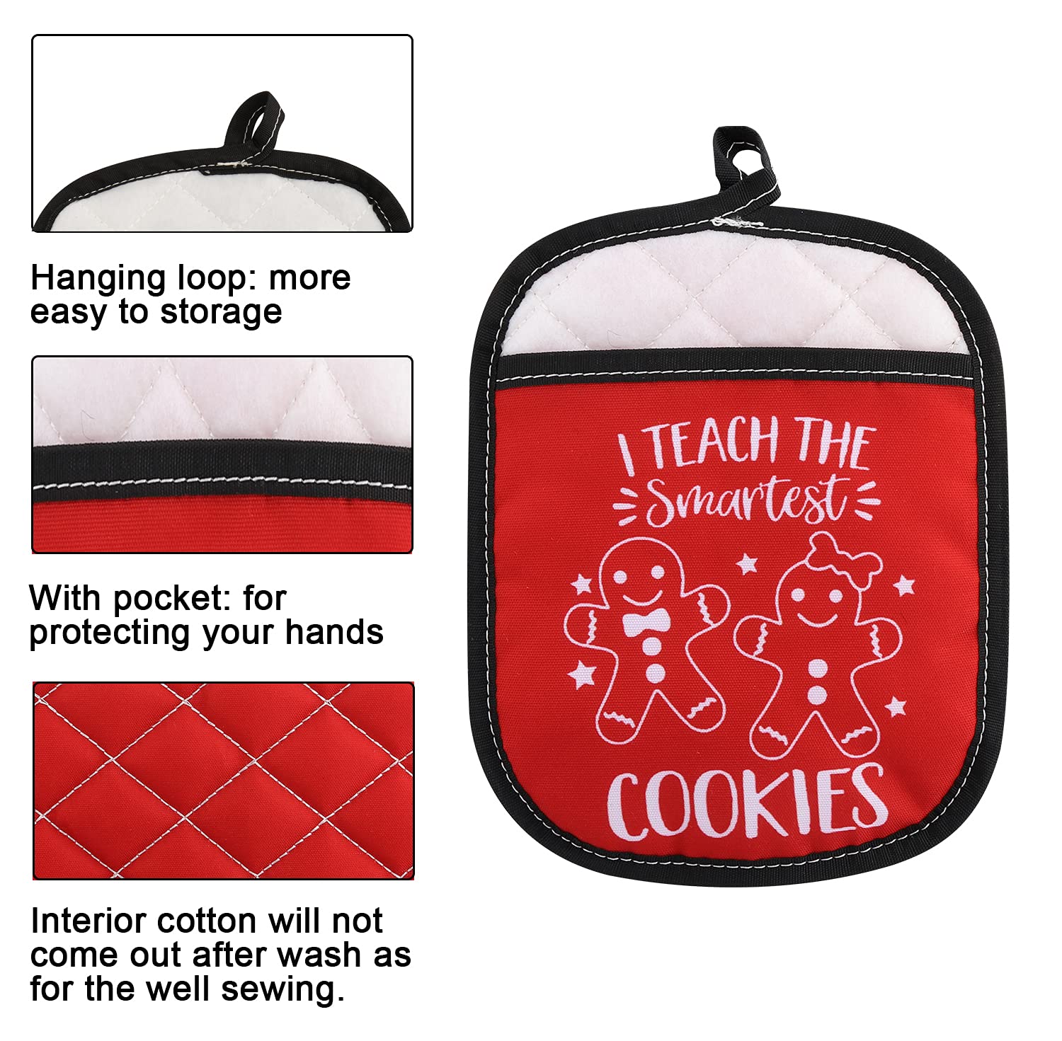 Teacher Gift I Teach The Smartest Cookies Teacher Graduation Gift from Student Funny Oven Pads Pot Holder Baking Gift (Smartest Cookies)