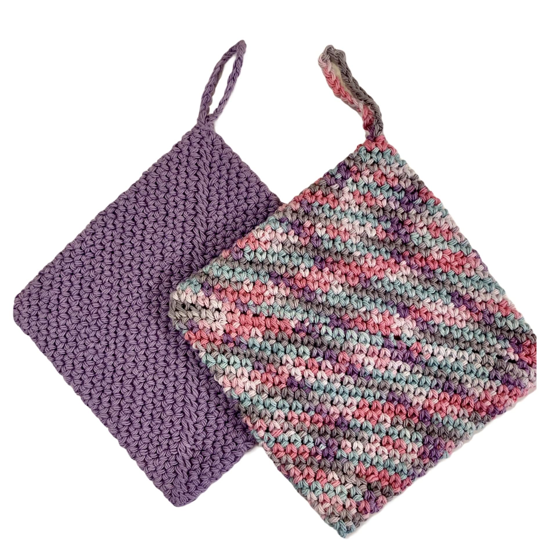 Double Thickness Potholders - 100% cotton - Trivet - Lavender and Fondant Fun