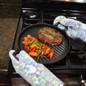 Evelyne GMT-10301 Silicone Heat Resistant Gloves Oven Mitts with Cotton Cloth Comfort Lining