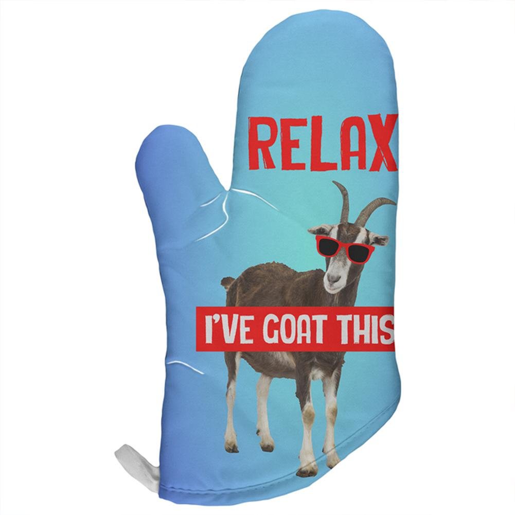 animalworld Relax I've Got Goat This Funny All Over Oven Mitt Multi Standard One Size