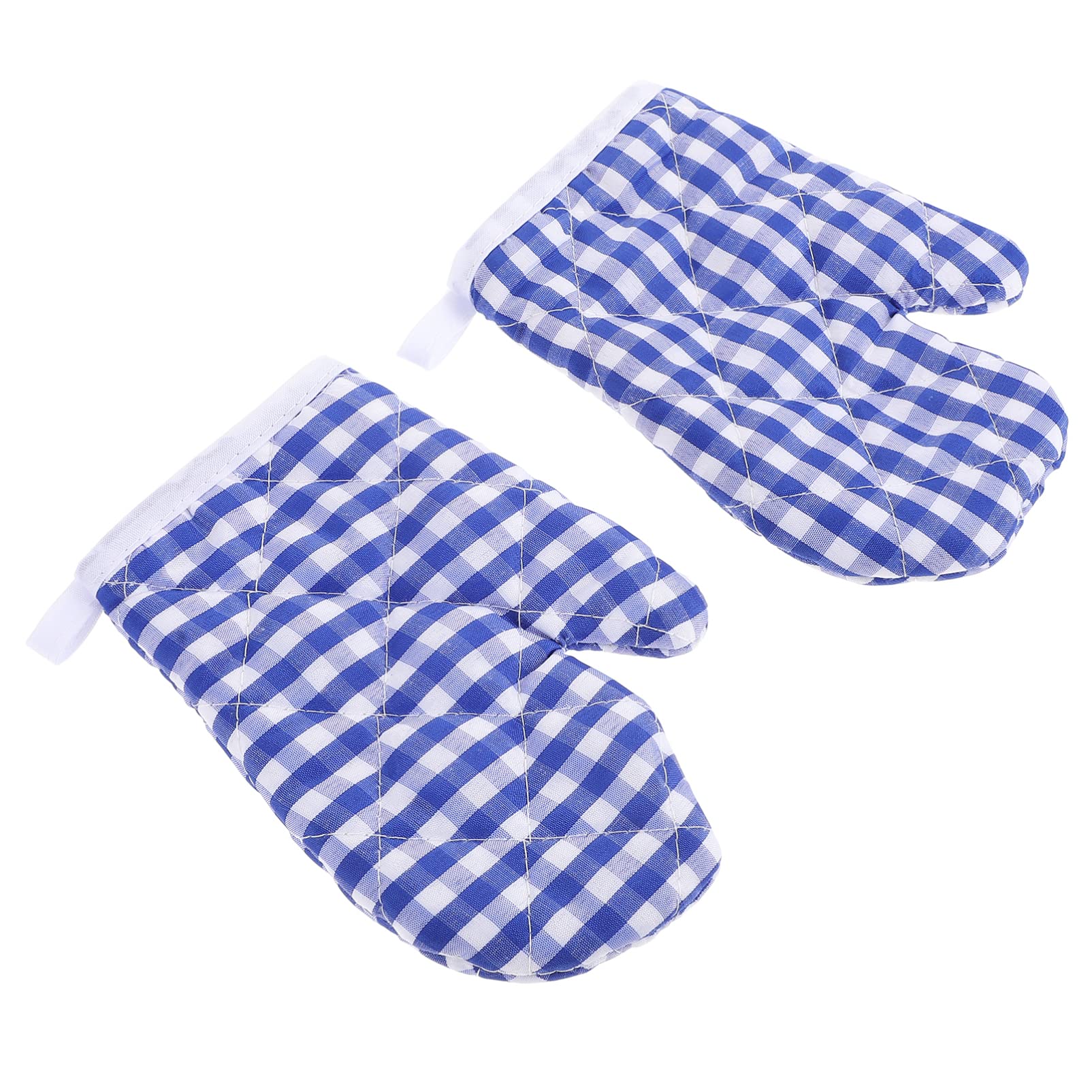 2Pcs Kitchen Oven Mitts Heat Resistant Microwave Gloves Pot Holders Non- Slip BBQ Mitts Tool for Kids Home Picnic Baking Cooking Barbecue Dark Blue