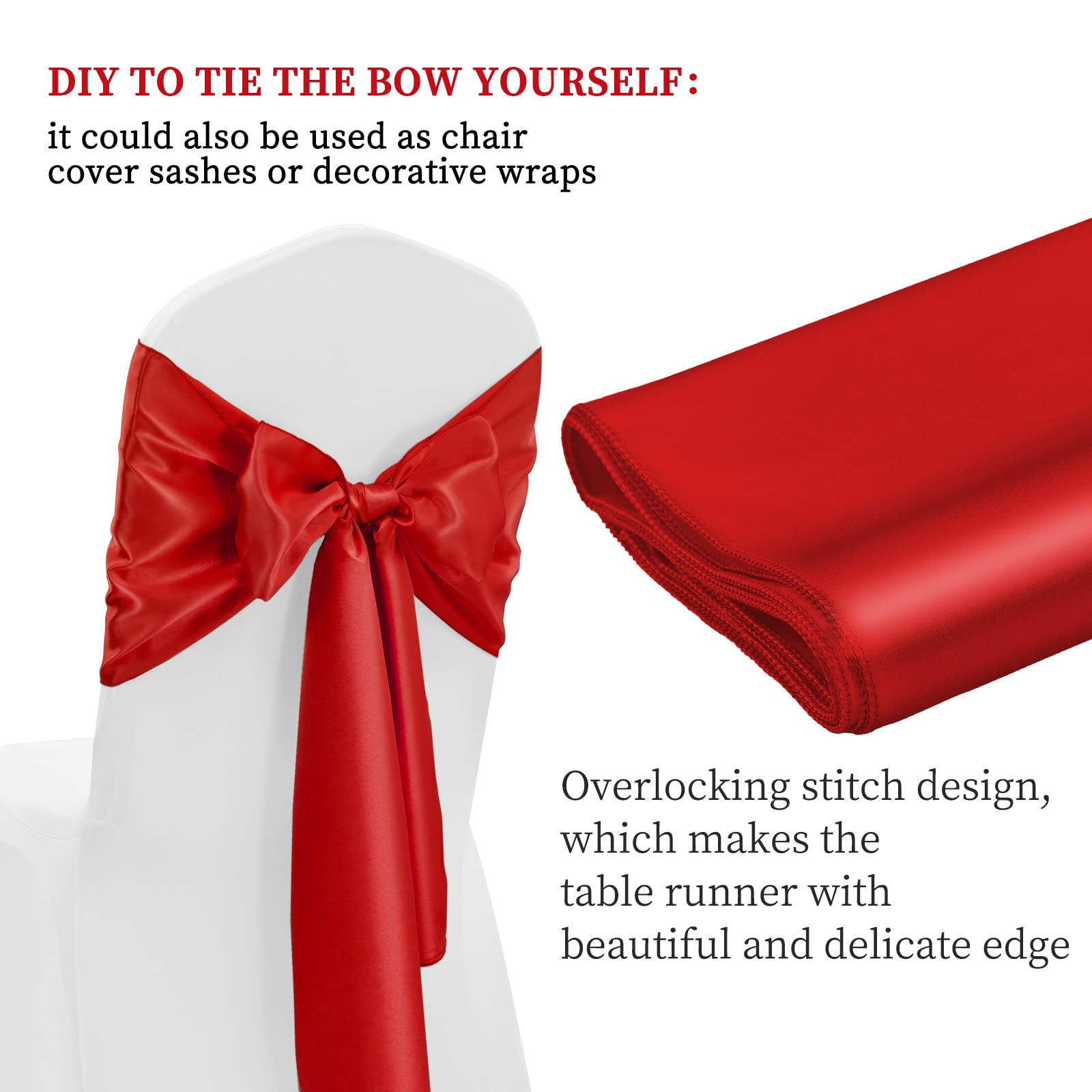 12 Pack Red Satin Table Runner 12 x 72 Inch Long Premium Table Runners for Wedding Party Events Decoration, Birthday Parties, Banquets Decorations, Graduations, Engagements