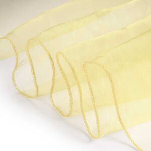 Lann's Linens - 5 Organza 14" x 108" Dining Room Table Runners for Wedding, Reception or Party - Yellow