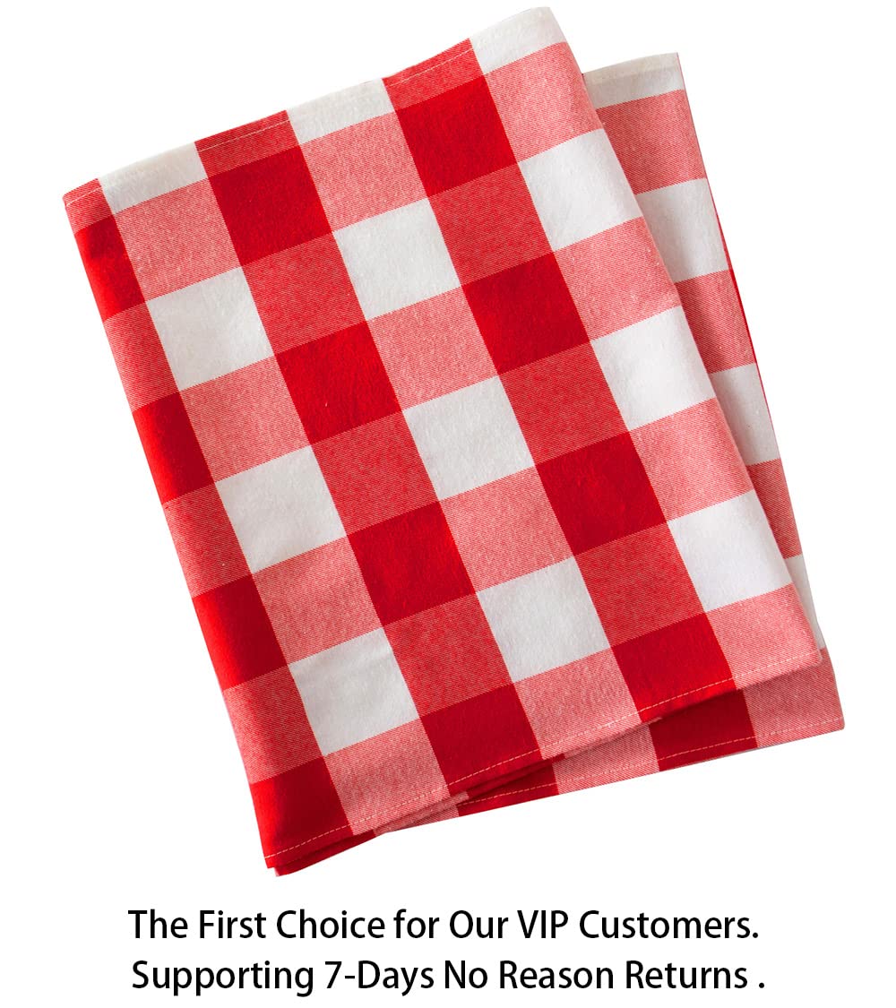 ShinyBeauty Buffalo Check Table Runner 13''x72'' Red and White Cotton Checkered Table Runner Buffalo Plaid Table Cover for Family Dinners Plaid Table Runner for Farmhouse Gingham Table Runner