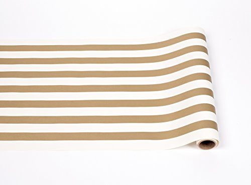 Striped Table Runner - Gold Paper Table Runner for Parties or Weddings - American Made