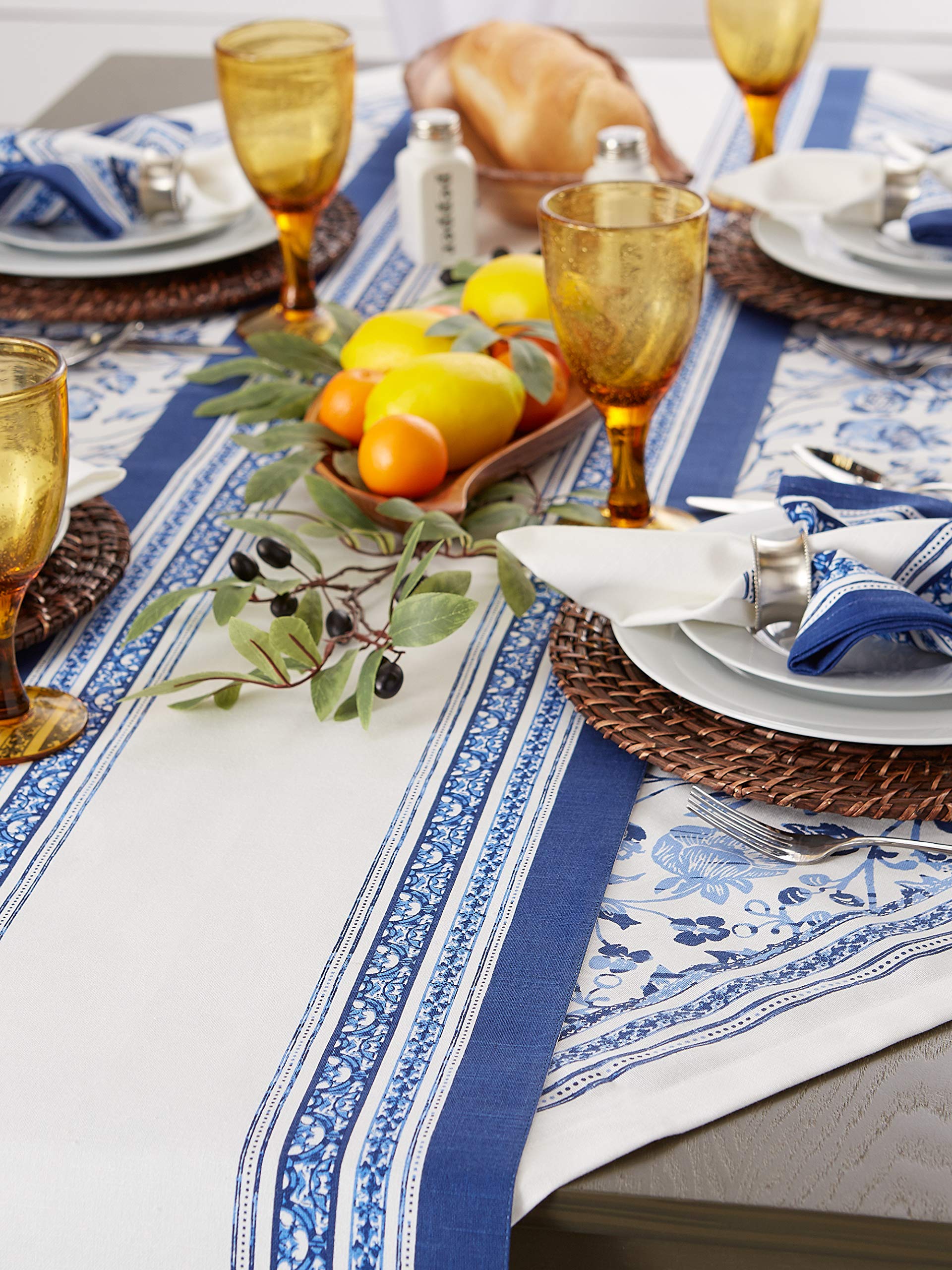 DII Table Top Décor Collection Spring & Summer Table Runner, 14x72, Porto Stripe Print