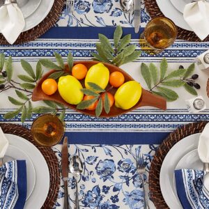 DII Table Top Décor Collection Spring & Summer Table Runner, 14x72, Porto Stripe Print