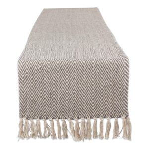 dii woven basic tabletop collection chevron table runner, 15x72, gray