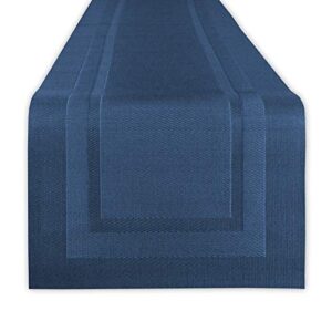 dii pvc tabletop collection woven indoor/outdoor, table runner, 14x72, nautical blue