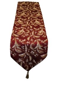 luxury damask 13" x 90" burgundy table runner