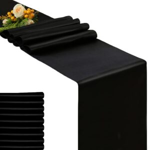 gfcc pack of 10 black satin table runner 12 x 108 inches for wedding party events decoration