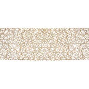 DII Woven Paper Tabletop Collection Holiday or Event Décor, Reversible Table Runner, 14x72, Taupe