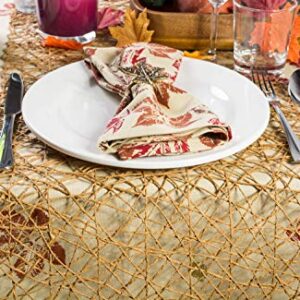 DII Woven Paper Tabletop Collection Holiday or Event Décor, Reversible Table Runner, 14x72, Taupe