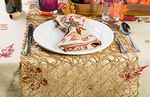 DII Woven Paper Tabletop Collection Holiday or Event Décor, Reversible Table Runner, 14x72, Taupe