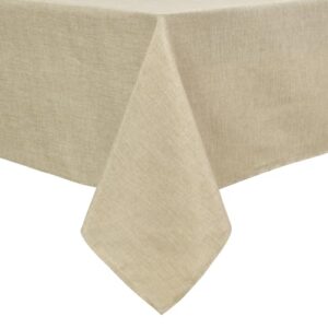 hiasan faux linen rectangle tablecloth - wrinkle and stain resistant washable table cloth for kitchen dining room holiday table cover for party dinner, beige, 54 x 108 inch