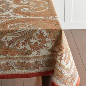 Maison d' Hermine Tablecloth 100% Cotton 60"x120" Washable Rectangle Table Cover Decorative Tablecloths, Dining & Camping, Kashmir Paisley - Thanksgiving/Christmas