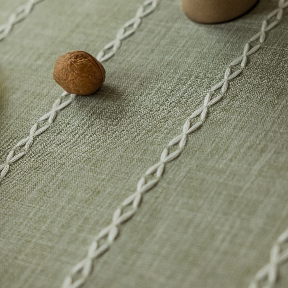 Zobesta Linen Table Cloth Cotton Tablecloth Square Tablecloth Sage Green Tablecloth, Heavy Duty Washable Farmhouse Soft Boho Tablecloth for Kitchen & Table Linens (Sage Green, 53 x 53 Inch)