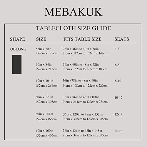 Mebakuk Rectangle Table Cloth Linen Farmhouse Tablecloth Waterproof Anti-Shrink Soft and Wrinkle Resistant Decorative Fabric Table Cover for Kitchen (Denim Blue, 52" x 70" (4-6 Seats))