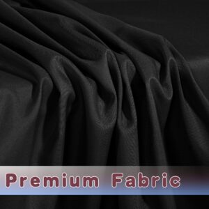 HolidayIdeas 2 Pack Fitted Table Clothes - 48 x 24 Inch - Black Rectangle Tablecloths for 4 Foot Tables, Fabric Table Cover Protector for Folding Table, Parties, Craft Show, Trade Show