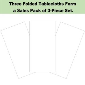 Plastic White Tablecloths 3 Pack Disposable Table Covers 54" x 108" Rectangular Table Cloths for Parties Engagement Wedding Bridal Shower Banquet, Fits 6 to 8 Foot Rectangle Tables