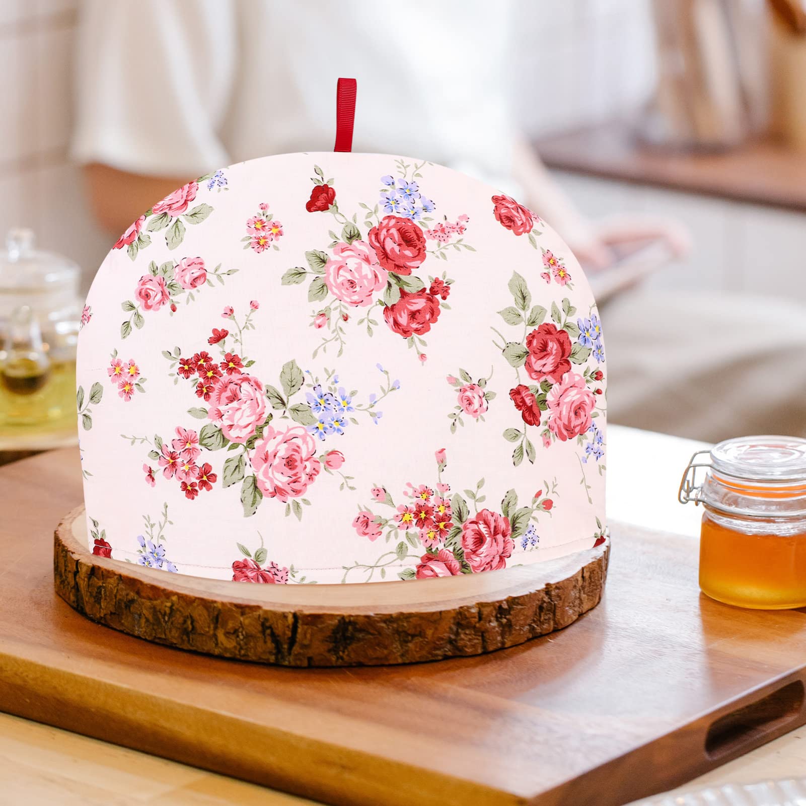 DOITOOL Cotton Tea Cosy for Teapot Decorative Floral Tea Pot Cozies Warm Tea Pot Cover Insulated Kettle Cover Warmer for Home Kitchen Table