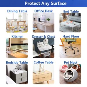 PVC Clear Table Protector - Multisize Thick Transparent Plastic Desk Cover, Rectangular Night Stand, Office & Computer Desk, Sofa Child Table, Small Desk Protector 12x24 in.