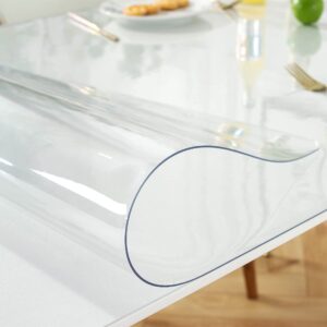 LovePads 1.5mm Thick 36 x 54 Inch Clear Table Cover Protector, Clear Table Protector for Dining Room Table, Plastic Table Cover, Clear Plastic Tablecloth Protector, Dining Table Protectors Pads