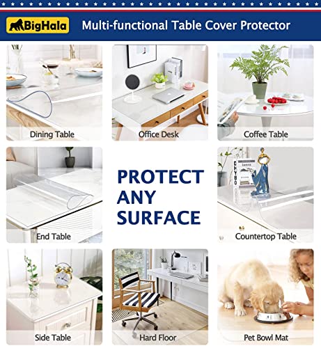 Clear Plastic Protector Wood Furniture Table Topper Protective Cover Dining Living Room Countertop Thick PVC Tablecloth Vinyl Mat Tabletop Protection Pad Wipeable Waterproof Table Cloths 20 x 60 Inch