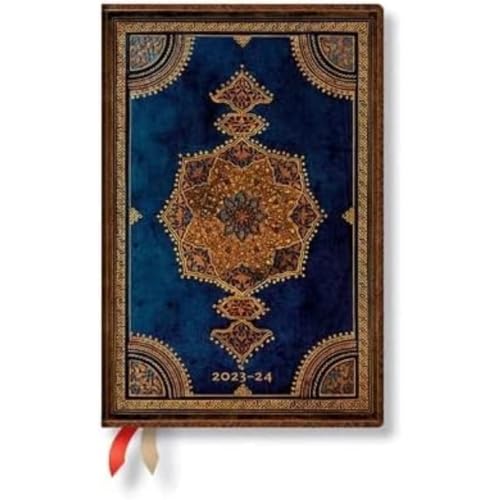 Paperblanks 18 Month Diaries 2023-2024 Safavid Indigo | Horizontal | Mini (95 × 140 mm)