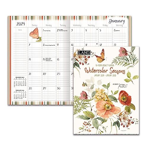 Lang Companies, Watercolor Seasons Monthly 2024 Pocket Planner