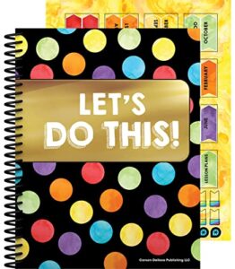 carson dellosa celebrate learning teacher planner, 8" x 11" spiral bound planner with planner stickers, undated homeschool planner & lesson planner book for teachers