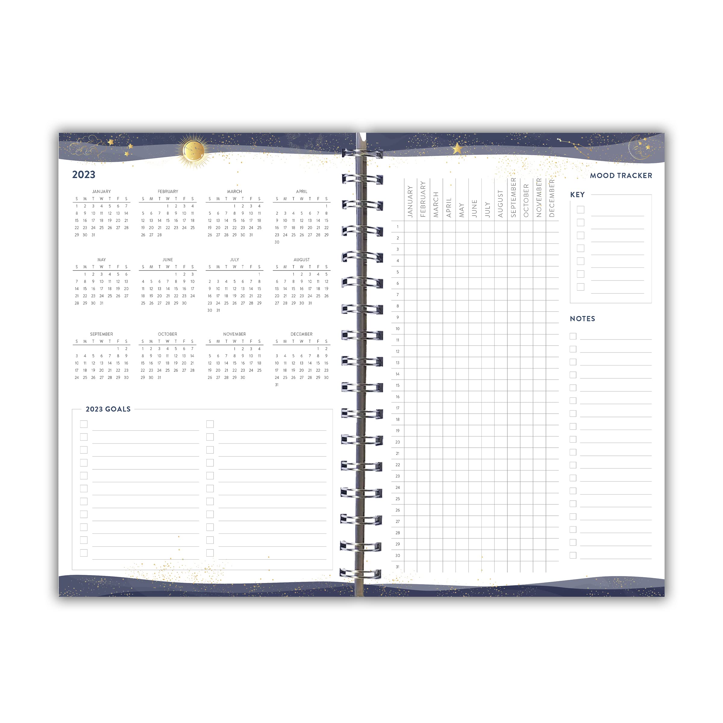 Goal Getter 2023 Weekly and Monthly Planner, 16-Month Lifestyle Planner: September 2022 - December 2023, 6" x 9" - Mystic Cosmos