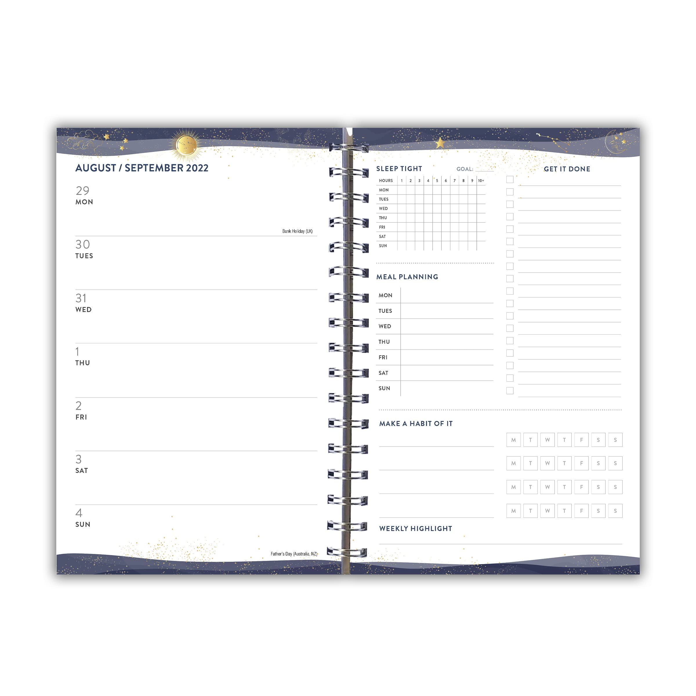 Goal Getter 2023 Weekly and Monthly Planner, 16-Month Lifestyle Planner: September 2022 - December 2023, 6" x 9" - Mystic Cosmos