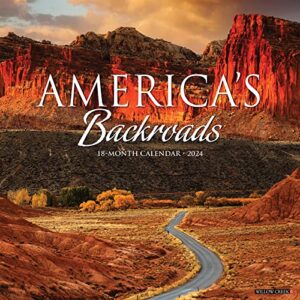 willow creek press america's backroads monthly 2024 wall calendar (12" x 12")